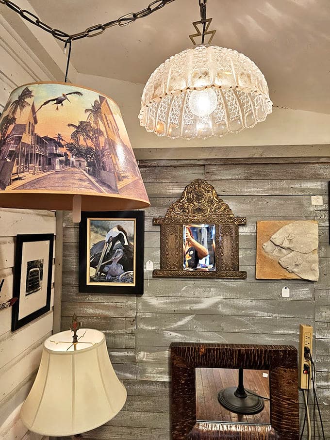 Crystal meets nautical in this delightful jumble of lighting fixtures &ndash; each one telling its own story through amber glow and weathered patina.