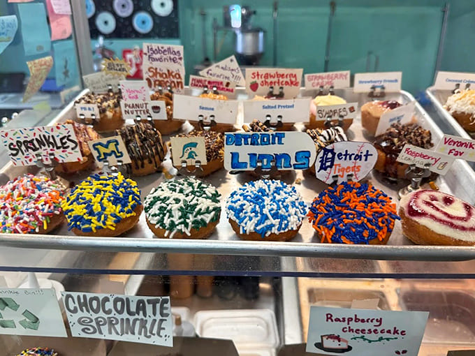 Sports fans rejoice! These team-themed donuts let you show your Detroit Lions and Michigan pride while satisfying your sweet tooth.