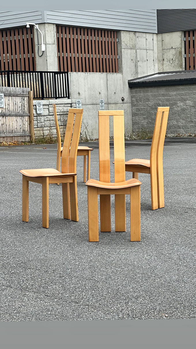 These sculptural wooden dining chairs prove that practical seating doesn't have to be boring – they're basically functional art for your dinner table.