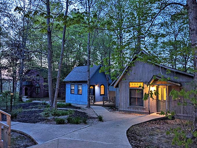 Charming cottages dot the woodland landscape, offering storybook accommodations for those who prefer their medieval experience with privacy.