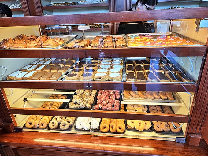 Shelves of joy arranged with the precision of a museum curator who happens to specialize in edible art.