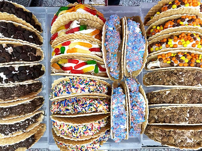 Ice cream tacos: where dessert engineering meets edible art. These handheld wonders make traditional tacos jealous with their sweet swagger.