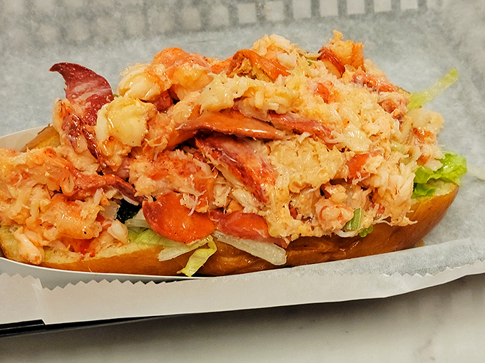 This isn't just a sandwich&mdash;it's a masterpiece of sweet lobster meat, minimal dressing, and the perfect toasted bun.