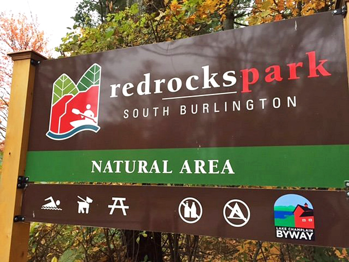 The welcoming sign promises adventure ahead &ndash; a gateway to 100 acres of natural wonder waiting to be explored.