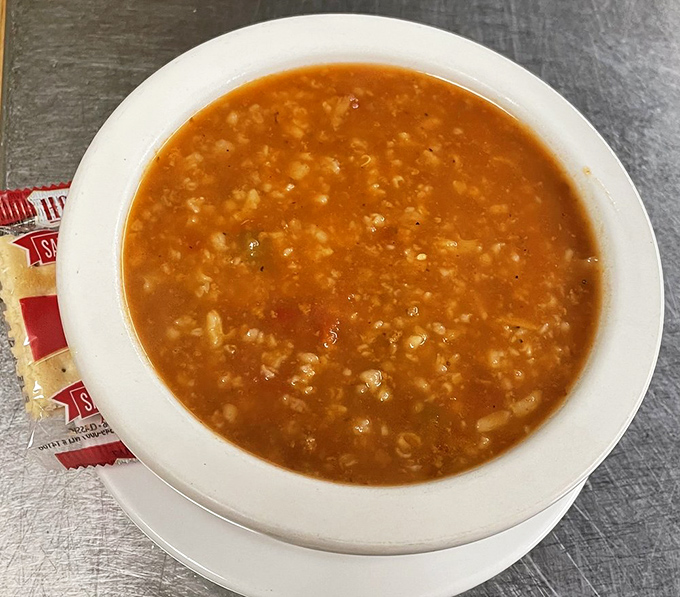 This stuffed pepper soup might make you forget you came for breakfast &ndash; a hearty bowl of comfort that warms the soul.