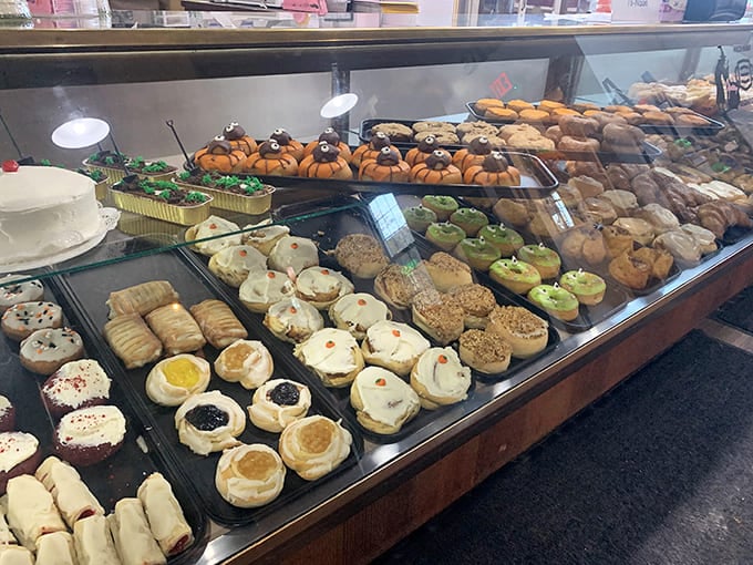 A glass case of temptation displays rows of pastries that make choosing just one feel like Sophie's Choice for your sweet tooth.