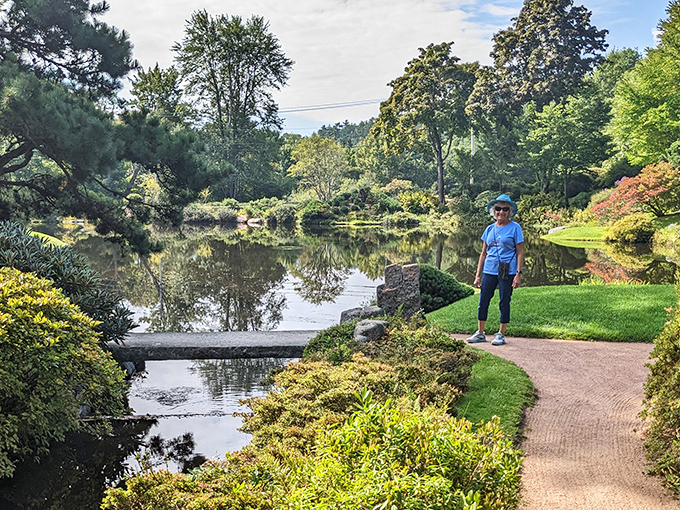 Taking a moment to soak in the serenity, this visitor has discovered what locals know&mdash;Asticou is Maine's best-kept secret for finding inner peace.