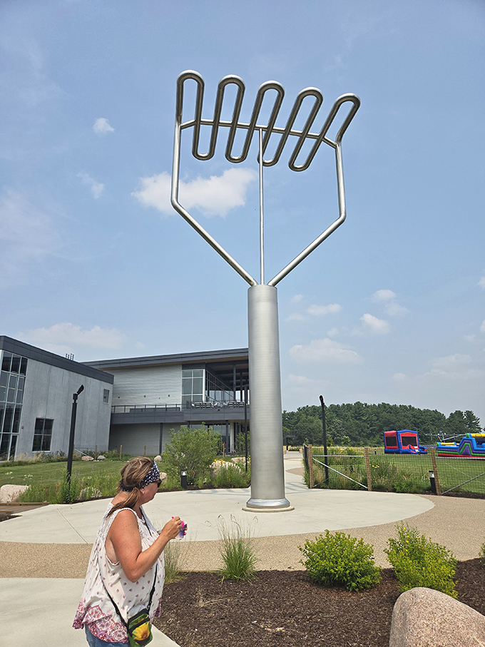 Nothing provides better scale reference than a person standing beneath this towering tribute to everyone's favorite way to prepare potatoes.