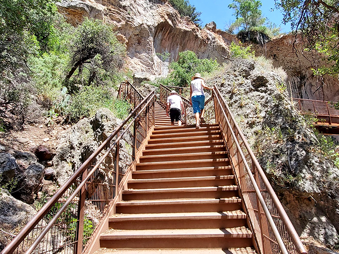 Stairway to heaven or nature's StairMaster? Either way, these steps promise a workout with a view that beats any gym selfie.