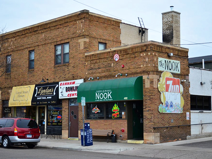 Don't let the humble brick exterior fool you. Inside lurks the legendary Juicy Lucy, waiting to unleash its cheesy lava on unsuspecting taste buds.