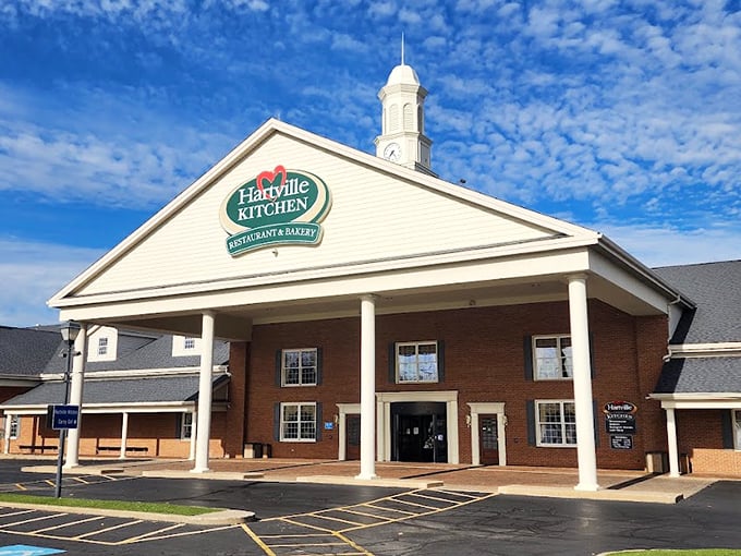 Holy pie in the sky! Hartville Kitchen isn't just a restaurant; it's a pie paradise. This charming country mansion houses more circular delights than you can shake a rolling pin at. With a bakery viewing window, it's like the Great British Bake Off, but with 100% more pie and 100% less Paul Hollywood.