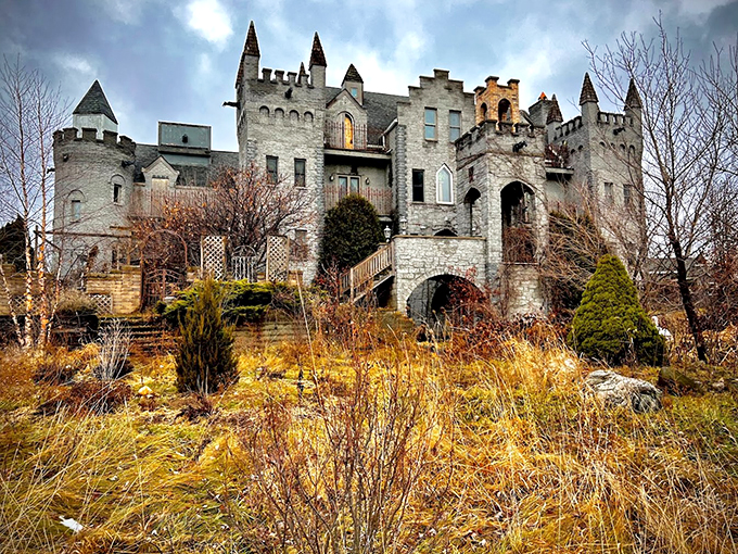 Nestled among autumn foliage, this castle could be the set of a fairy tale movie. BYO glass slippers and talking animals.