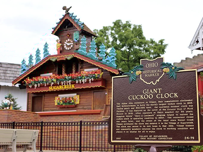 Tick-tock on steroids! Sugarcreek's giant cuckoo clock doesn't just tell time &ndash; it throws a mini Oktoberfest every 30 minutes. With life-sized figurines dancing to oompah music, it's as if Bavaria decided to colonize Ohio, one giant timepiece at a time.