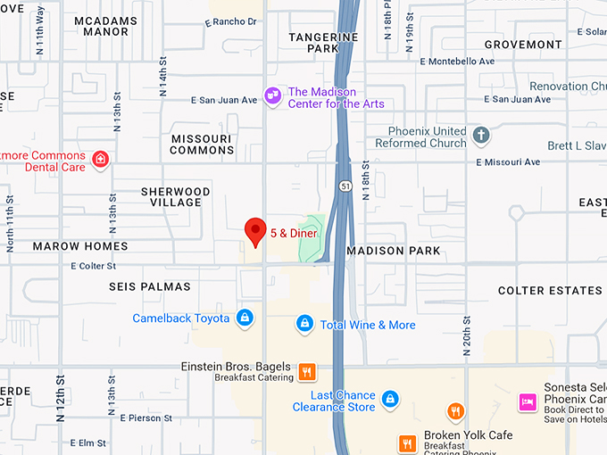 5 & diner 10 map