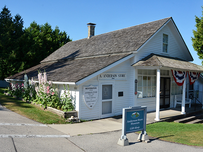 The historic Anderson Store stands as a time capsule of commerce, complete with American flags and stories of penny candy.