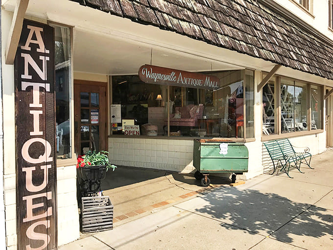 The Waynesville Antique Mall: where "one person's trash" becomes another's treasure hunt. Warning: you might enter looking for a vase and leave with your car full.