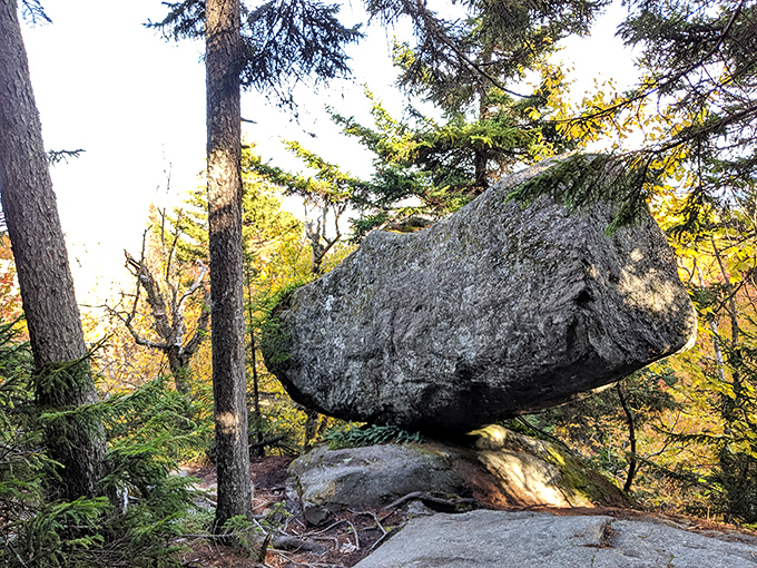 Balanced Rock defies gravity and common sense &ndash; a boulder playing a geological game of "look Ma, no hands" for centuries.