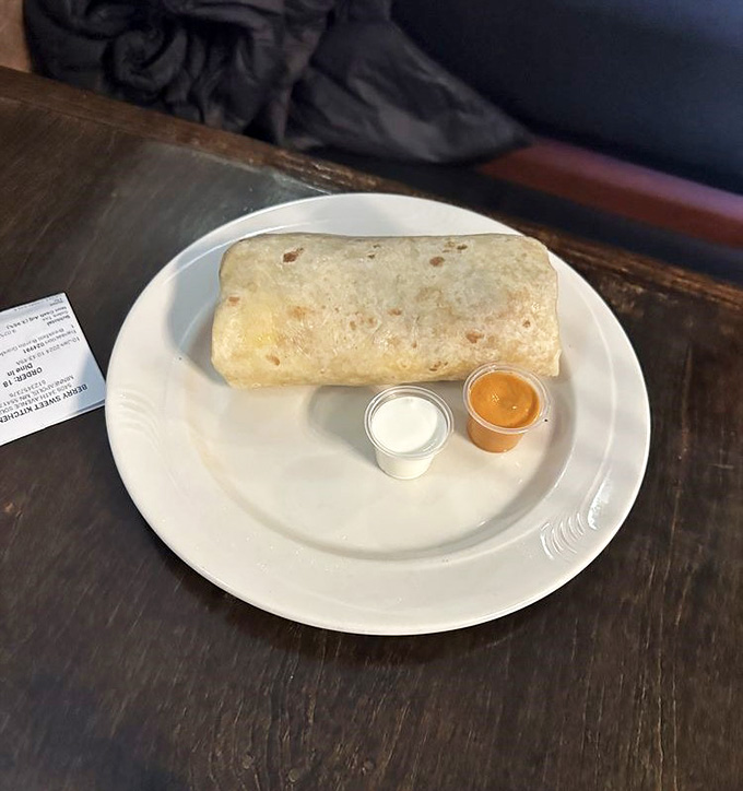 This isn't just a burrito, it's a commitment, a relationship, possibly a life-changing experience wrapped in flour tortilla.