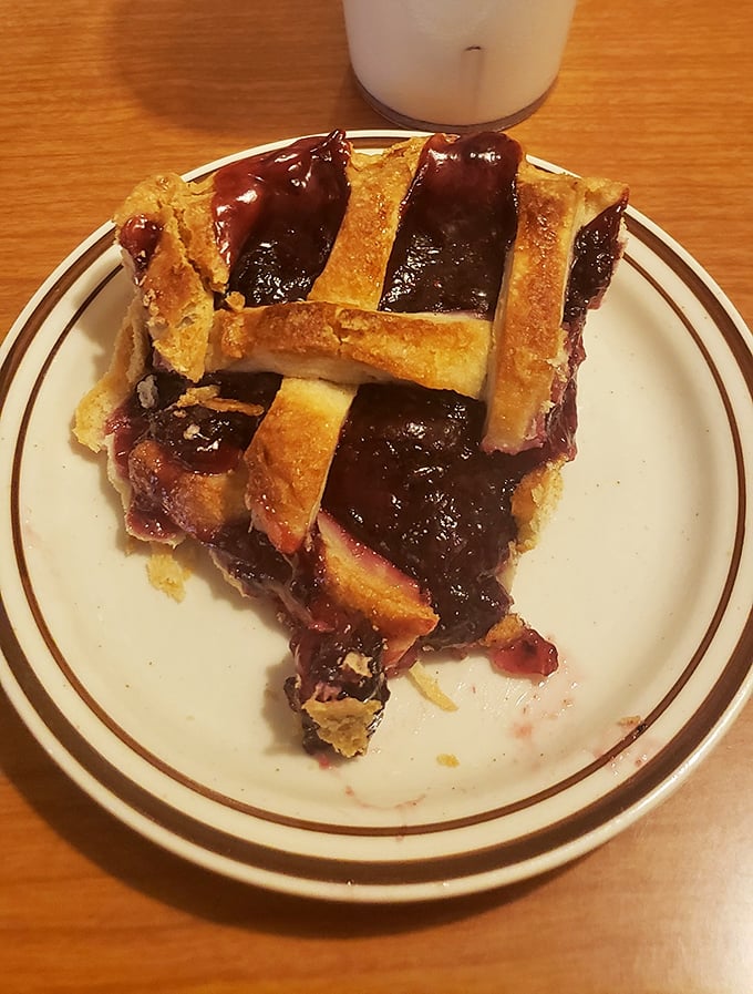 Berry perfection! The cherry pie showcases the ideal balance between sweet-tart fruit filling and that impossibly flaky, buttery crust.