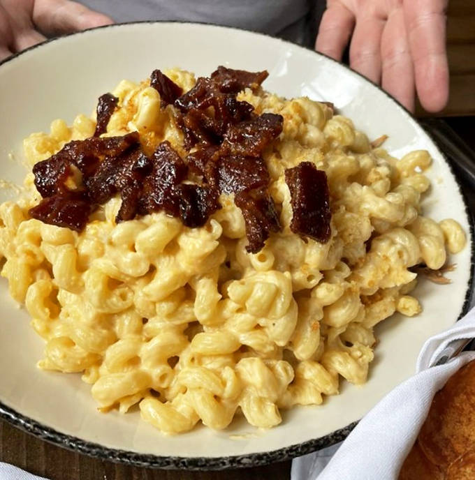 Burnt ends elevate this mac and cheese to legendary status &ndash; smoky, sweet meat candy atop a sea of cheesy perfection.