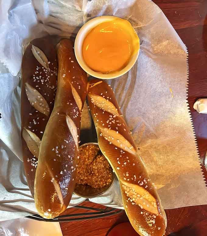 Pretzel sticks offer another way to enjoy that perfect dough, ideal for serious cheese sauce dipping operations.