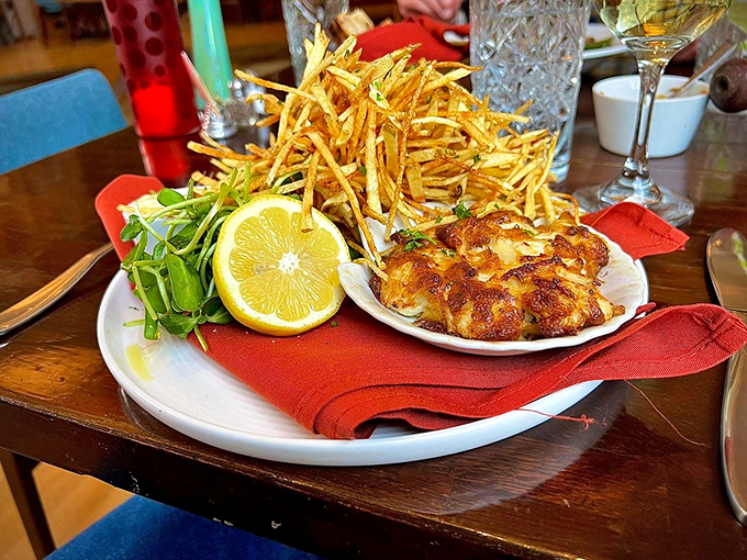 Behold, the crab cake of your dreams! Golden, crispy, and so packed with crab it might just scuttle off your plate.