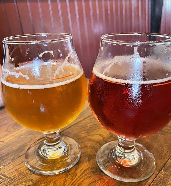 Two glasses of liquid gold &ndash; one bright as Vermont sunshine, one rich as autumn &ndash; promising flavor journeys in every sip.