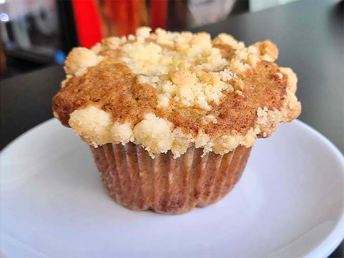 Not just a pretty face, this crumb-topped muffin has the perfect balance of tender cake and buttery streusel. Morning glory indeed!