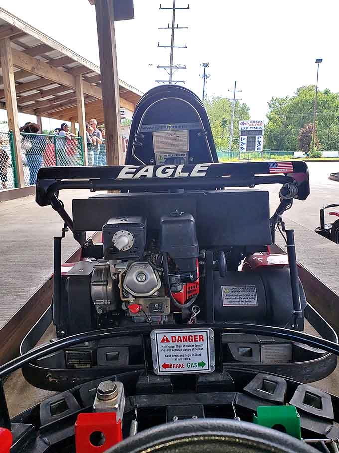 Behind the wheel of an "Eagle" kart, you'll find simple controls that belie the complex thrill they deliver.