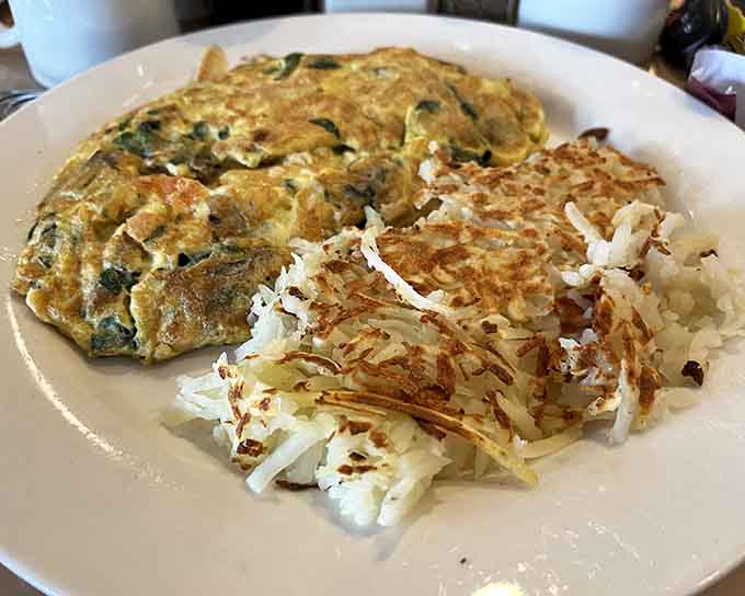 When your omelet comes with hash browns this good, you might forget which one is the main event.