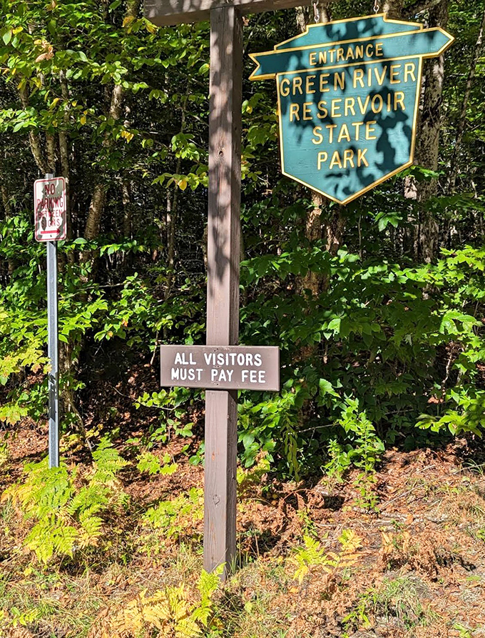 The welcoming entrance sign stands sentinel at the park boundary, promising adventures beyond the ordinary for those willing to explore.