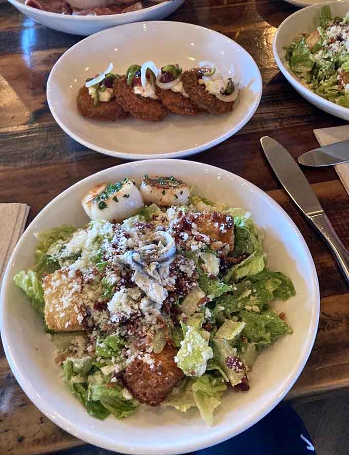 When your Caesar salad comes with a side of those famous fried green tomatoes, you know you're in for a very good day.