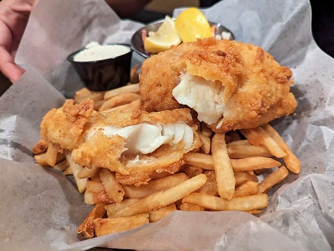 Perfectly battered fish and crispy fries &ndash; the kind of comfort food that would make even James Bond break character.