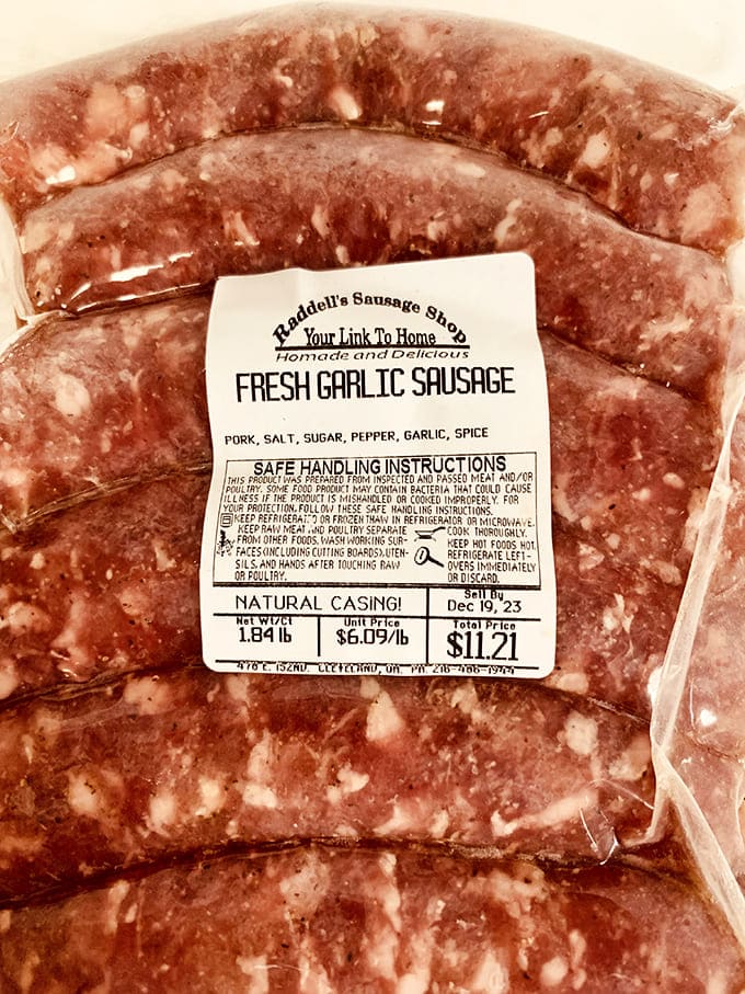 The main attraction! Rows of handcrafted links showcase the artistry that's made Raddell's a Cleveland institution.