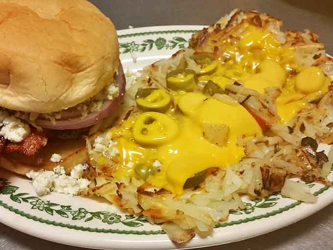 Hash browns meet burger in a breakfast-lunch mashup that breaks all the rules deliciously.