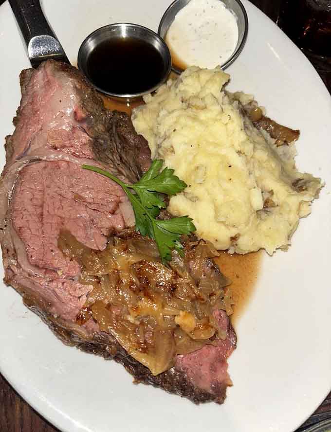 Prime rib paired with creamy mashed potatoes creates the kind of comfort food that warms your soul.