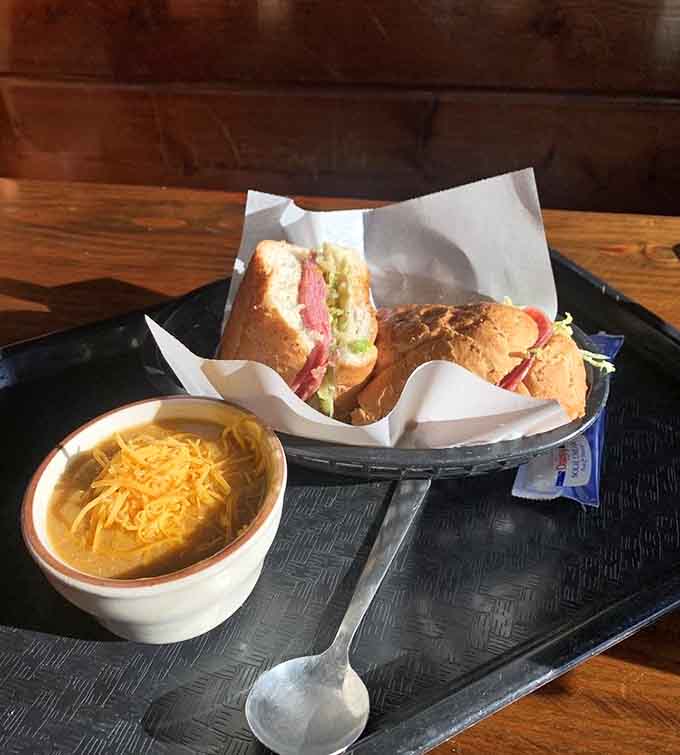 The classic combo of hoagie and soup represents Midwestern comfort food at its finest, especially when that soup is beer cheese.