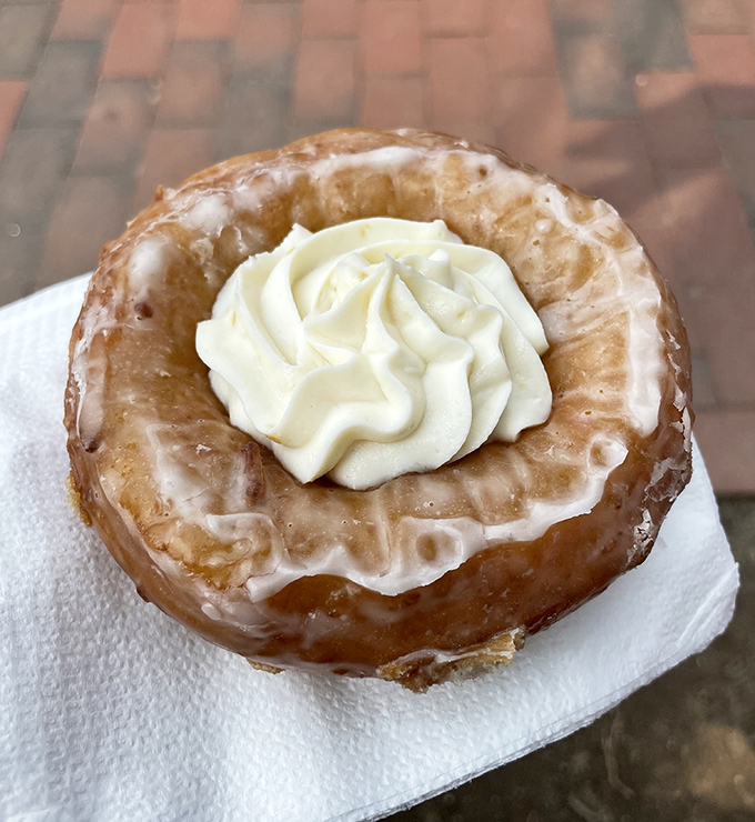 The Holy Cannoli Vanilla &ndash; where Italian tradition meets Maine innovation in a hand-held miracle of creamy ricotta filling and potato-based dough.