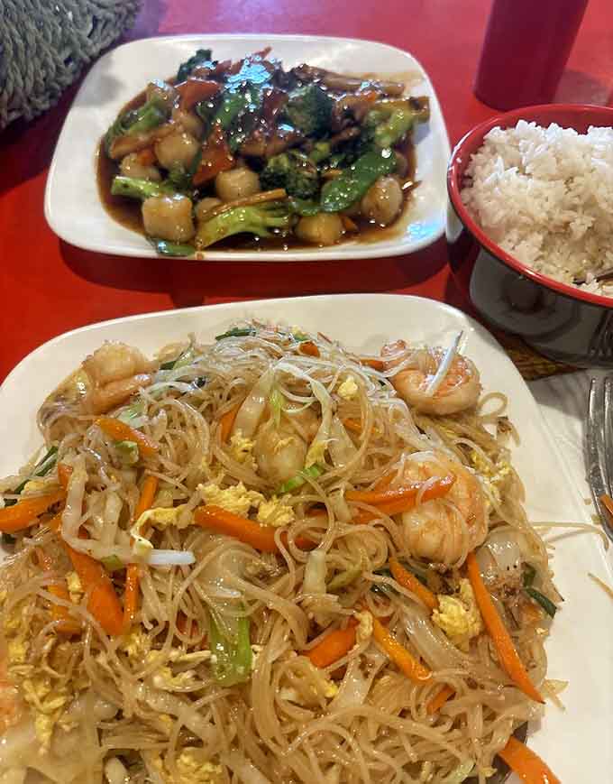 These noodles know how to party, bringing together vegetables, protein, and perfectly cooked strands in a harmonious celebration of flavor and texture.