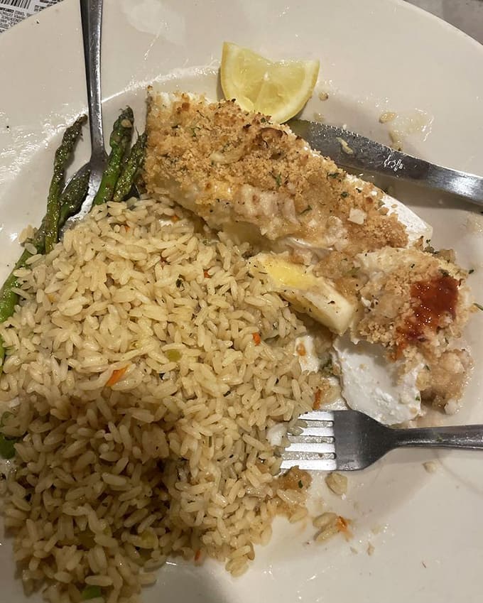When your haddock comes with asparagus and rice, you know someone in that kitchen actually cares about balance.