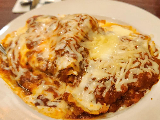 Layer upon layer of cheesy, saucy goodness. This lasagna is so comforting, it should come with its own therapist's couch.