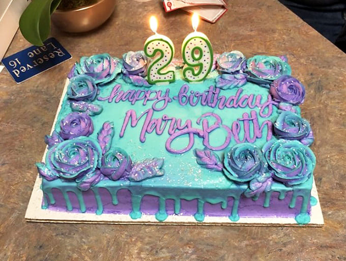 This birthday cake proves that Lindsey's doesn't just do donuts, they create edible art that happens to taste as good as it looks.