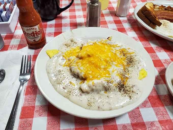 This plate of biscuits and gravy looks like comfort food decided to give you a warm hug.