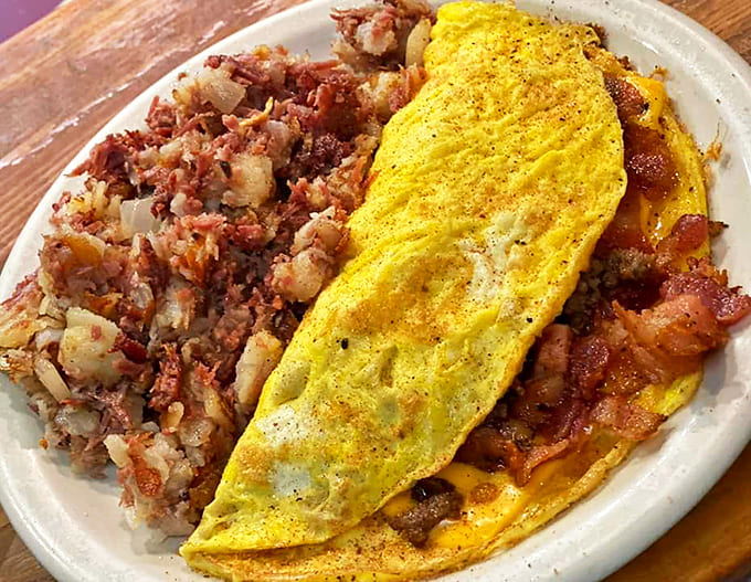 Breakfast perfection doesn't need fancy ingredients &ndash; just perfectly cooked eggs, savory corned beef hash, and the right touch of seasoning.