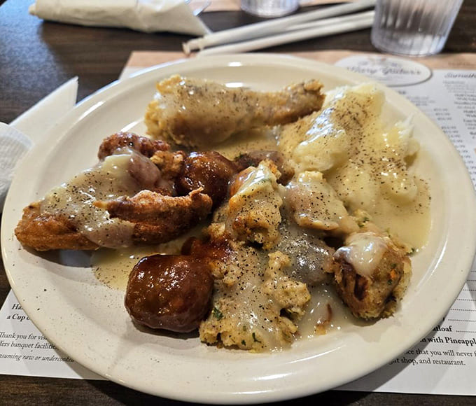 When your plate looks like Thanksgiving dinner happened in the middle of July, you know you're doing something right.