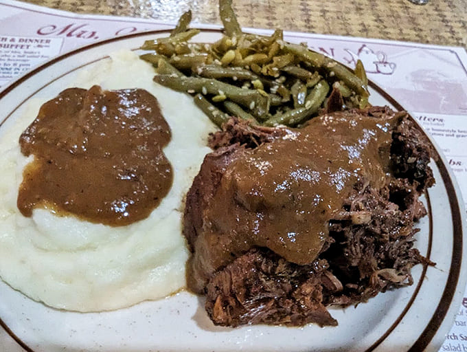 When your pot roast comes with green beans and gravy, you know someone in that kitchen understands the assignment perfectly.