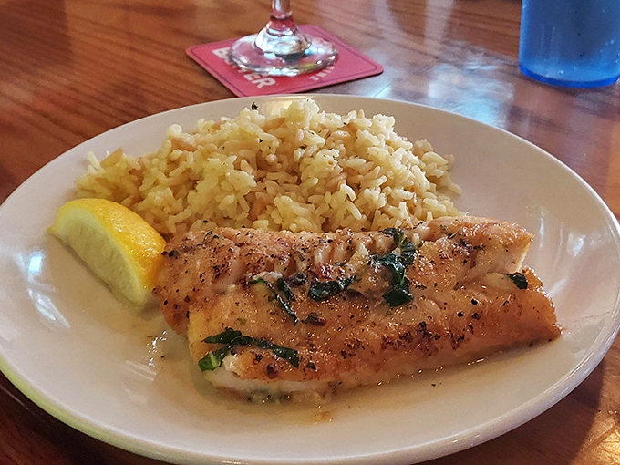Pan-seared haddock that flakes at the mere suggestion of your fork, paired with perfectly seasoned rice. Simple perfection needs no embellishment.