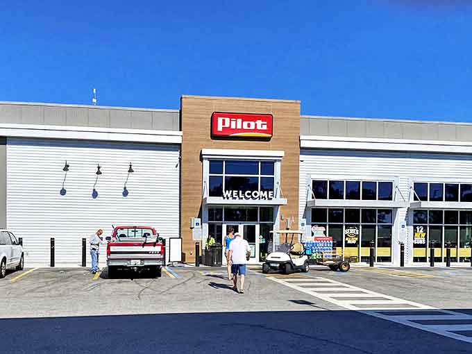 Modern convenience meets road trip necessity at the Pilot Travel Center, where today's travelers fuel up before continuing their journey through central Florida.