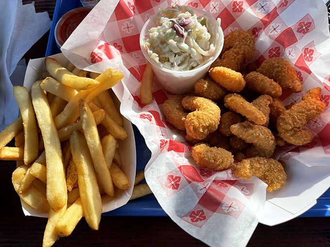 Tiny treasures from the sea! These popcorn shrimp are so addictive, you'll be reaching for "just one more" all meal long.