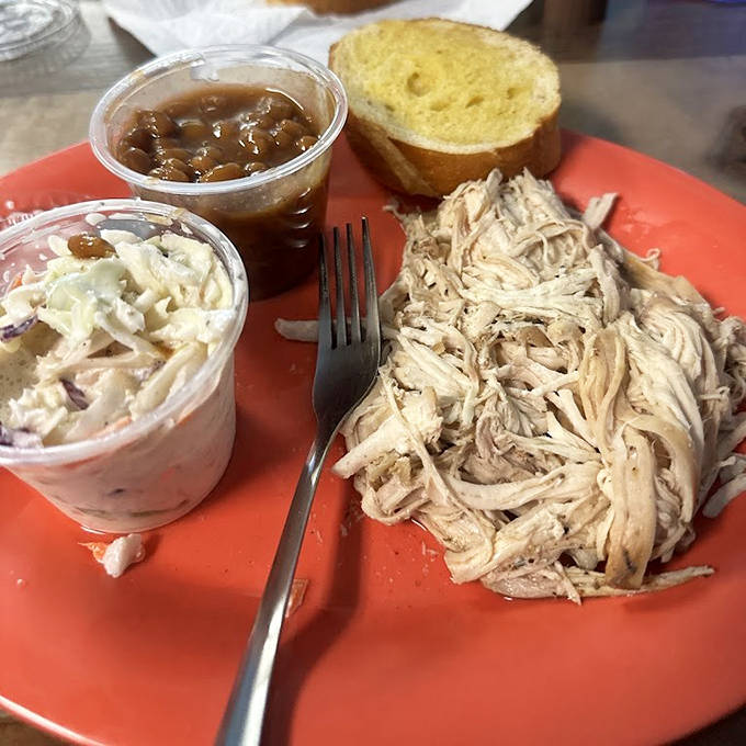 Simple presentation lets quality shine &ndash; perfectly pulled pork with creamy coleslaw and beans that have clearly been simmering with purpose.